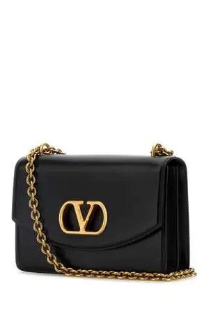 Valentino Garavani Leather Vain Shoulder Bag - Black