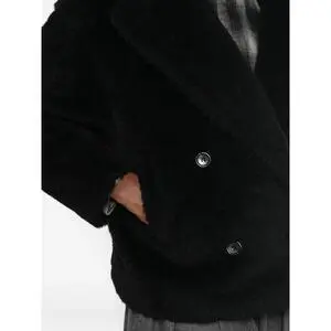 Max Mara Shearling And Alpaca Wool Double-breasted Jacket - Black