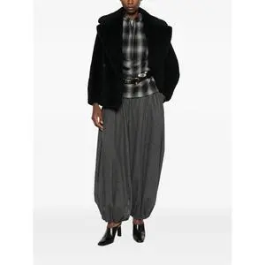 Max Mara Shearling And Alpaca Wool Double-breasted Jacket - Black
