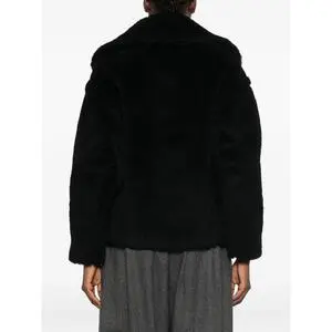 Max Mara Shearling And Alpaca Wool Double-breasted Jacket - Black