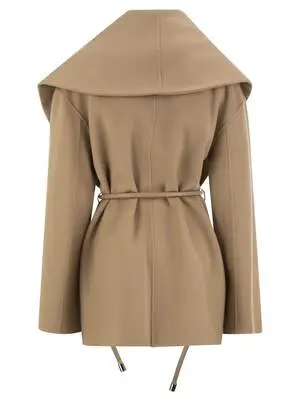 Sportmax Virgin Wool Wrap Short Coat - Black