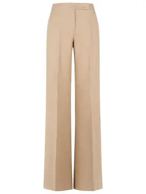 Max Mara Big' Regular Fit Pants In Camel Linen Natt - Cream