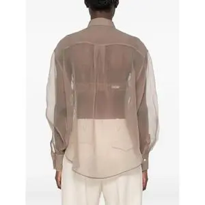 Brunello Cucinelli Sequin Embellished Silk Blend Blouse