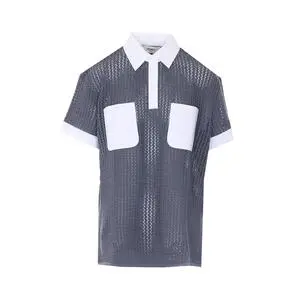 Fendi Military Mesh Polo - Gray