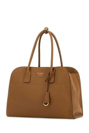 Prada Camel Leather Medium Shopping Bag
