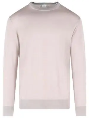 Eleventy Sweater In Wool And Silk Yarn - Pink