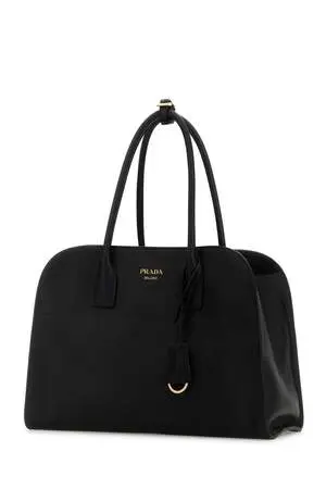 Prada Leather Medium Shopping Bag - Black