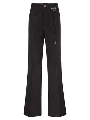 Sportmax Spdmanico Flared Cotton Denim Jeans With Signature Metal Details - Multicolor