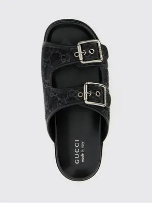 Gucci Gg Monogram Cotton Denim Sandals