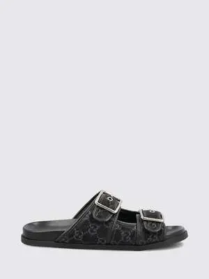 Gucci Gg Monogram Sandals - Black
