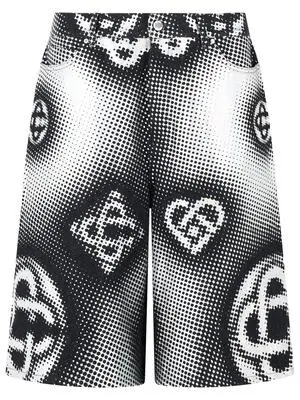 Casablanca Perlescent' Navy Cotton Bermuda Shorts - Black