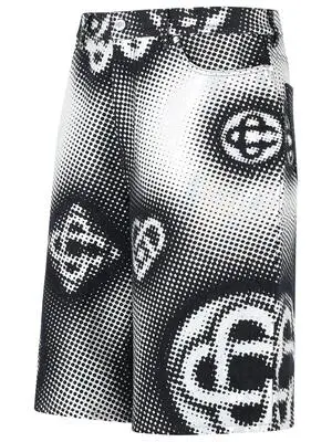 Casablanca Perlescent' Navy Cotton Bermuda Shorts