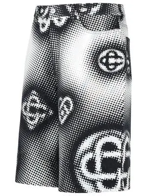 Casablanca Perlescent' Navy Cotton Bermuda Shorts - Black