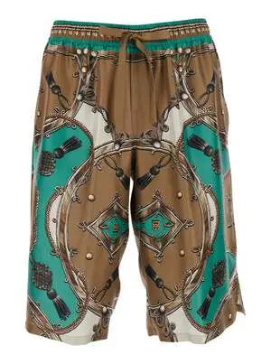Dolce & Gabbana Bermuda 'vanity' With All-over Print In Silk For - Multicolor