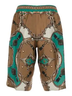 Dolce & Gabbana Bermuda 'vanity' With All-over Print In Silk For