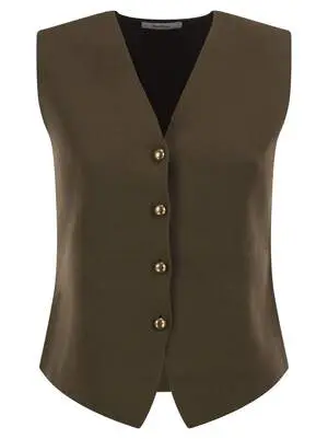 Max Mara Viscose Knit Waistcoat - Yellow