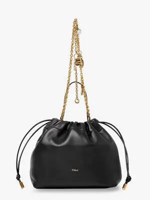 Chloé Icons Leather Crossbody Bag With Front Logo - Black