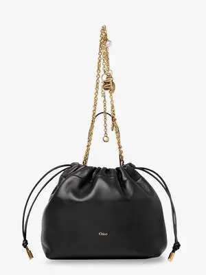 Chloé Icons Leather Crossbody Bag With Front Logo - Black