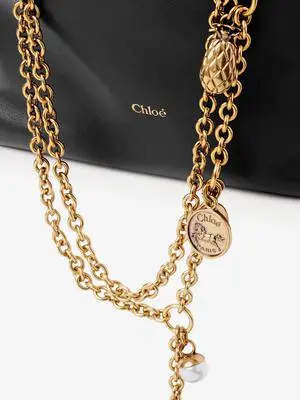 Chloé Icons Leather Crossbody Bag With Front Logo - Black