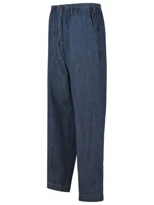Dries Van Noten Cotton Penny Pants - Blue