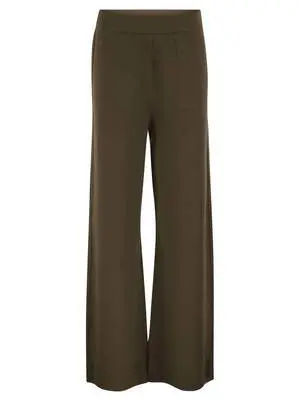 Max Mara Mxmfaida Wide-leg Viscose Knit Trousers - Yellow