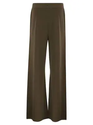Max Mara Mxmfaida Wide-leg Viscose Knit Trousers - Yellow