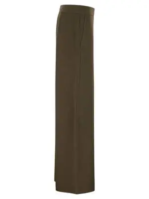 Max Mara Mxmfaida Wide-leg Viscose Knit Trousers - Yellow