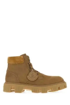 Moncler Beige Suede Peak City Ankle Boots - Brown