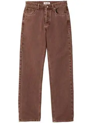 Miu Miu Five-pocket Bull Denim Trousers - Brown