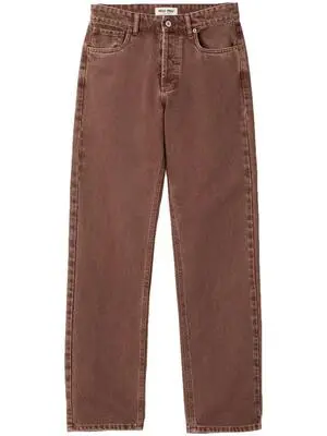 Miu Miu Five-pocket Bull Denim Trousers - Brown