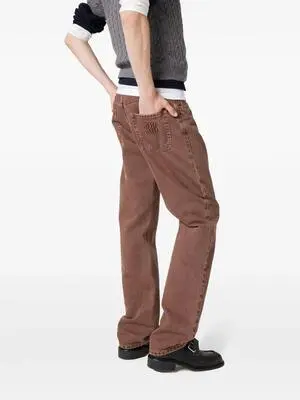 Miu Miu Five-pocket Bull Denim Trousers - Brown