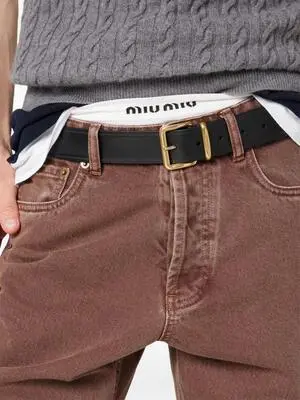 Miu Miu Five-pocket Bull Denim Trousers - Brown