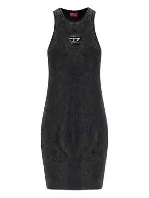 DIESEL® M-anchorage Short Dress With Logo Plaque - Black