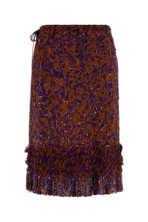 Dries Van Noten Printed Viscose Scotts Skirt