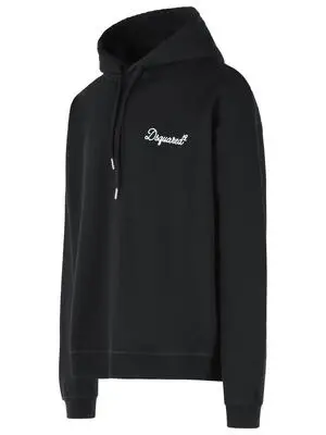 Dsquared2 Cotton Hooded Sweatshirt - Black