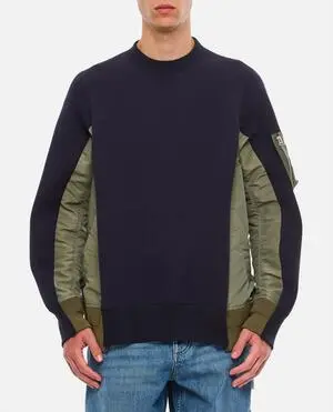 Sacai Sponge Sweat X Nylon Twill Pullover - Multicolor