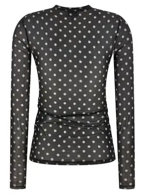 GANNI Printed Sheer' Sweater - Black