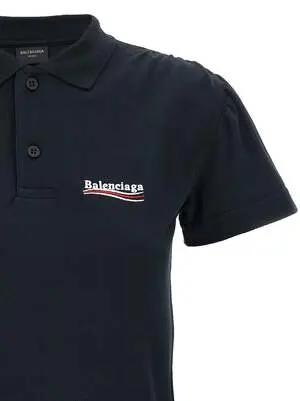 Balenciaga Logo Embroidery Polo Shirt - Blue