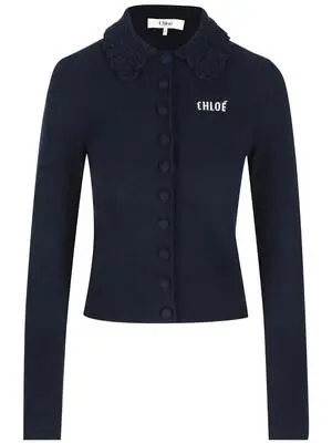 Chloé Wool Button Detailed Cardigan - Blue
