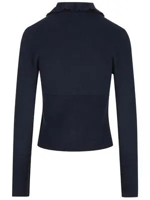 Chloé Wool Button Detailed Cardigan - Blue