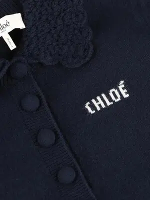 Chloé Wool Button Detailed Cardigan - Blue