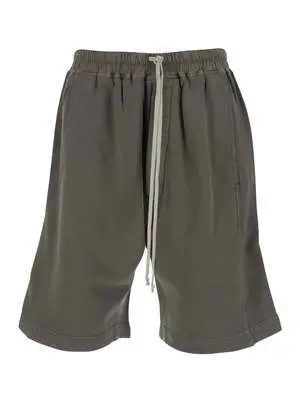 Rick Owens Gray Shorts With Elastic Waist And Side Buttons - Multicolor