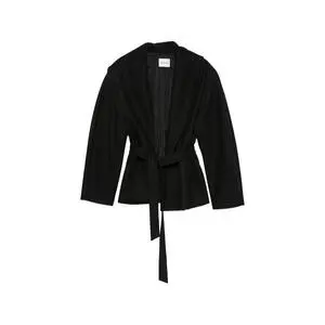 Andamane Oversized Belted Jacket - Black