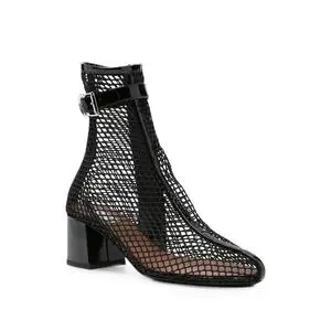 Alaïa Mesh Panel Block Heel Boots - Black