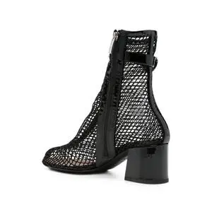 Alaïa Mesh Panel Block Heel Boots - Black