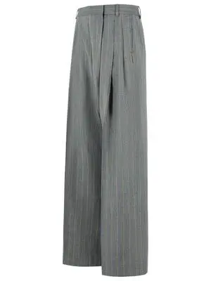 GANNI Grey Wool Blend Trousers