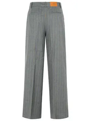 GANNI Grey Wool Blend Trousers