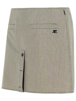 COURREGES Beige Wool Blend Miniskirt