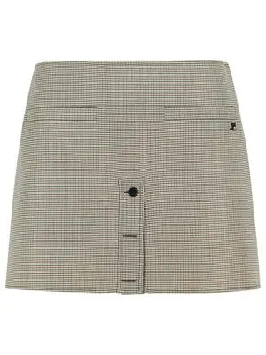 COURREGES Beige Wool Blend Miniskirt - Cream