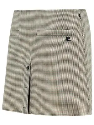 COURREGES Wool Blend Miniskirt - Cream
